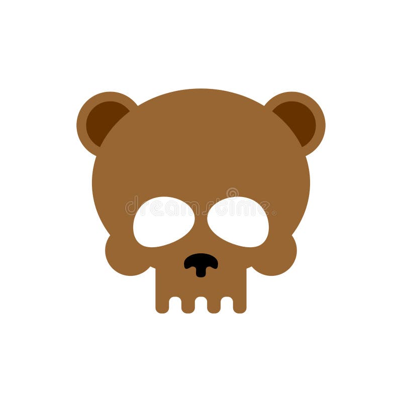 Bear Skull Isolated. Brown Bears Skeleton Head Stock Vector ...