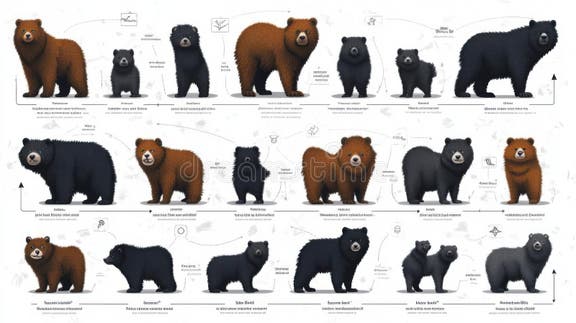 Bear Species, Evolution and Diversity Stock Illustration - Illustration ...