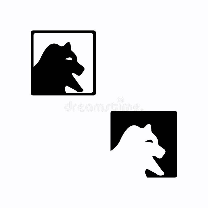 Bear with Square Frame for Banner, Poster, and Greeting Card Stock ...