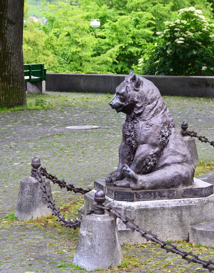 The Famous Bear Statue In Bern, Switzerland Stock Image - Image of bear ...