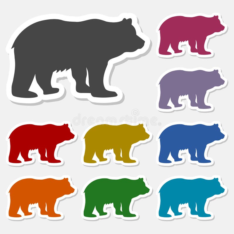 Bear sticker set stock vector. Illustration of internet - 67947161