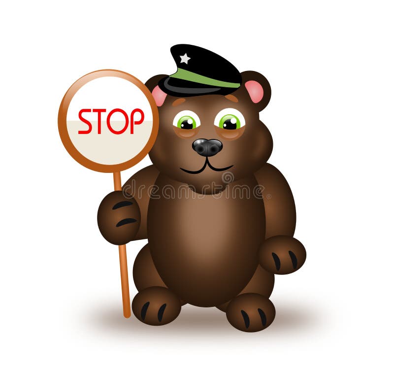 Bear with stop stock illustration. Illustration of dark - 44439261