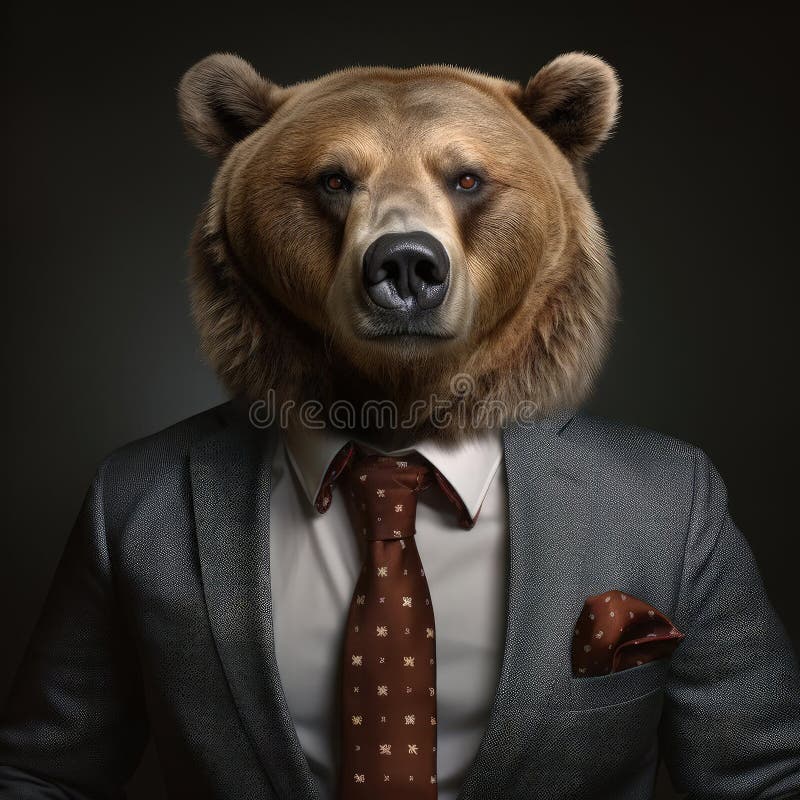 Bear in suit with tie stock image. Image of adorable - 299952223