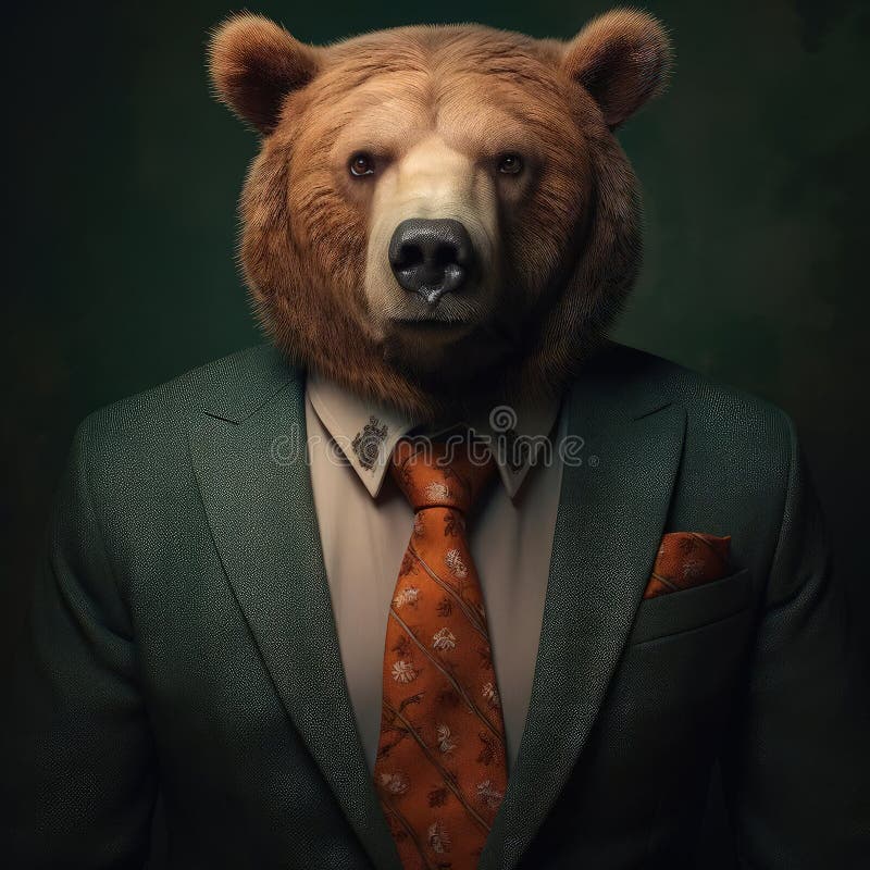 Bear in suit with tie stock image. Image of clothes - 299952515
