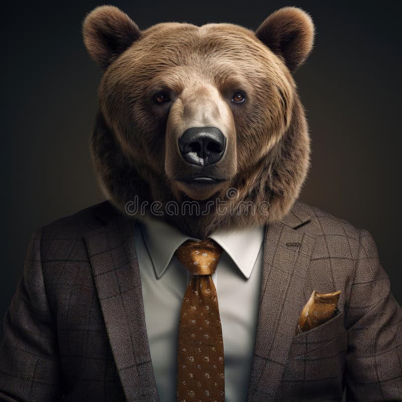 Bear in suit with tie stock image. Image of business - 299954247