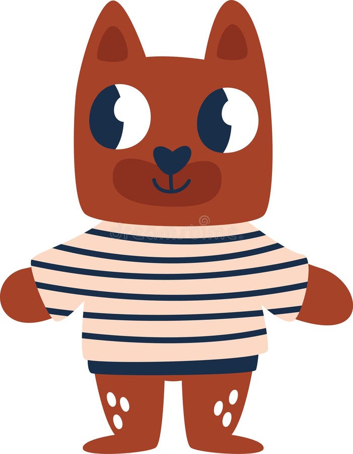 Bear in Sweater Cartoon Character Stock Vector - Illustration of print ...