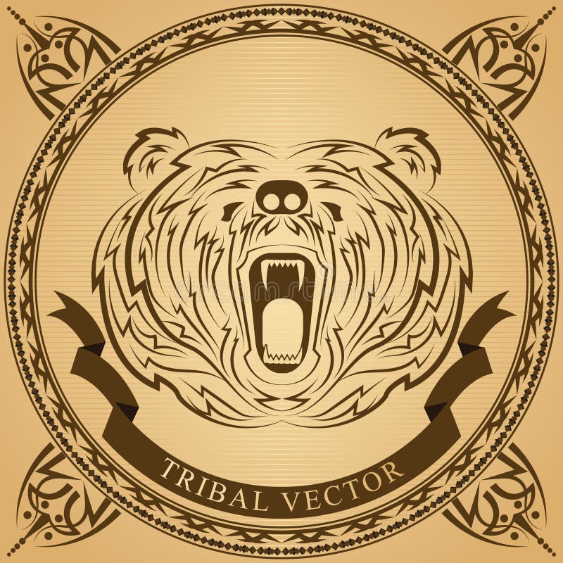 Bear Tattoo Style. Vector Double Exposure, Bear for Your Design ...