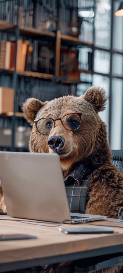 A Bear in Tech Support Solving Complex Issues on a Laptop in a Fast ...