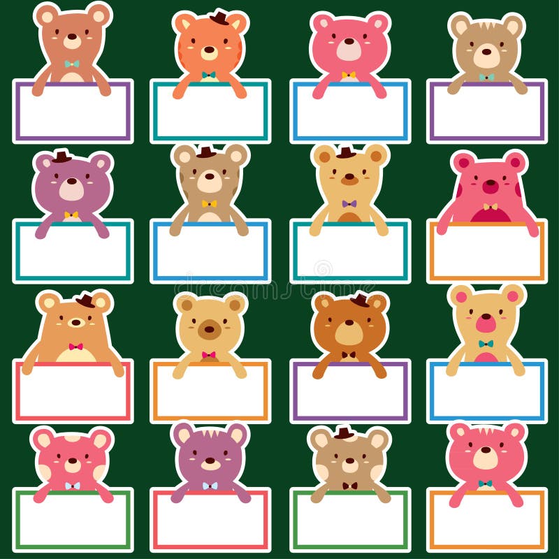 Cute Bear Frames Set stock vector. Illustration of adorable - 30293132
