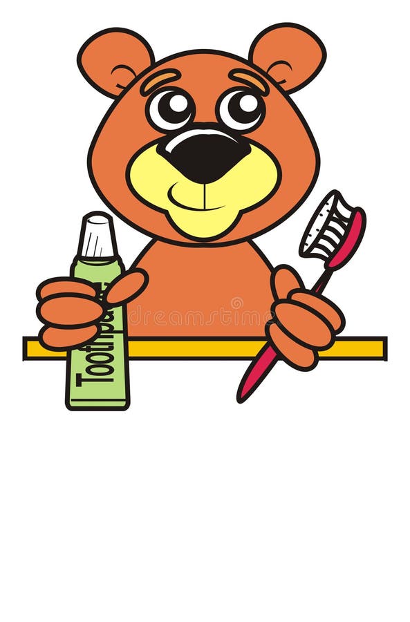 Bear Toothbrush Icon, Cartoon Style Stock Vector - Illustration of cute ...