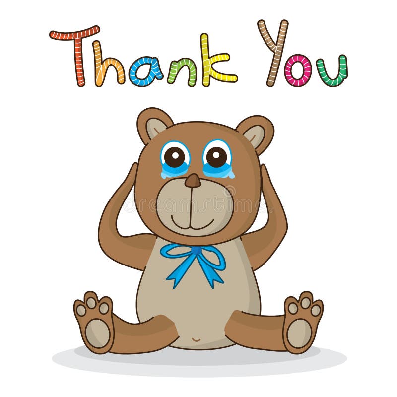 Bear touching thank you stock vector. Illustration of cartoon - 52955745