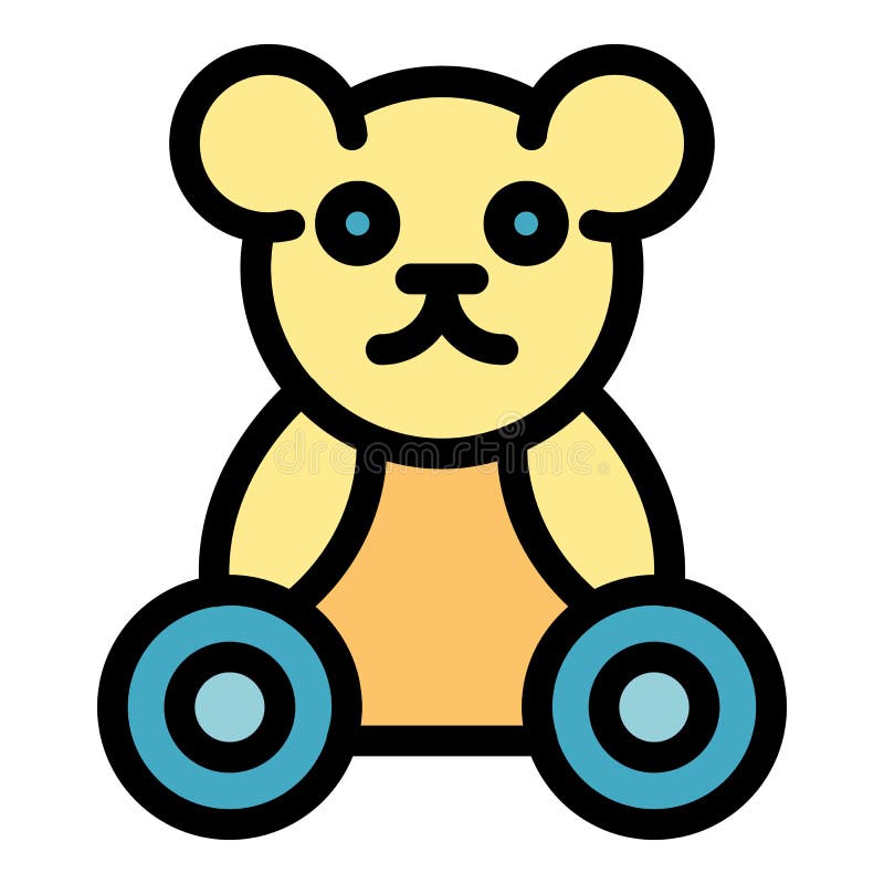 Bear Toy Icon Color Outline Vector Stock Vector - Illustration of cute ...