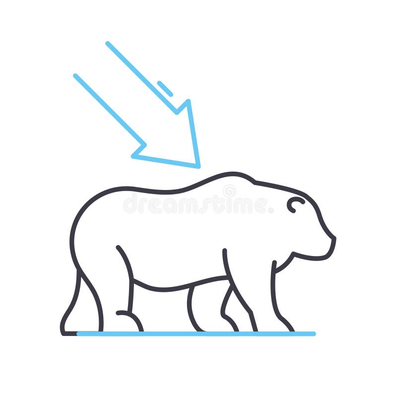 Bear Trend Line Icon, Outline Symbol, Vector Illustration, Concept Sign Stock Vector ...