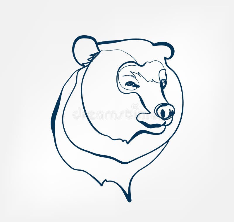 Bear Vector Animal Wild One Line Design Stock Illustration ...