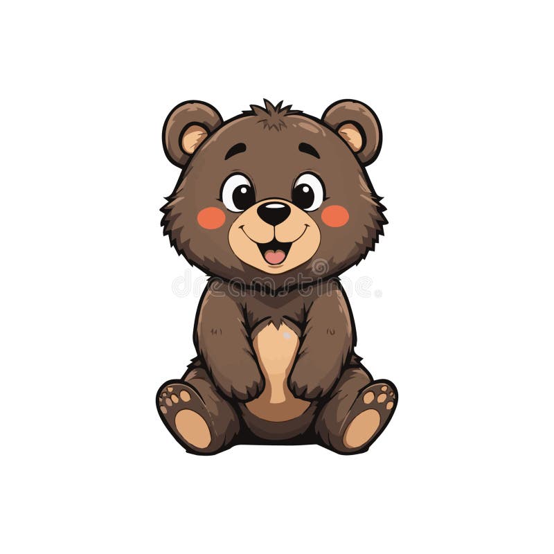 Cartoon Bear Vector Illustration Clean Background White Stock Photos ...