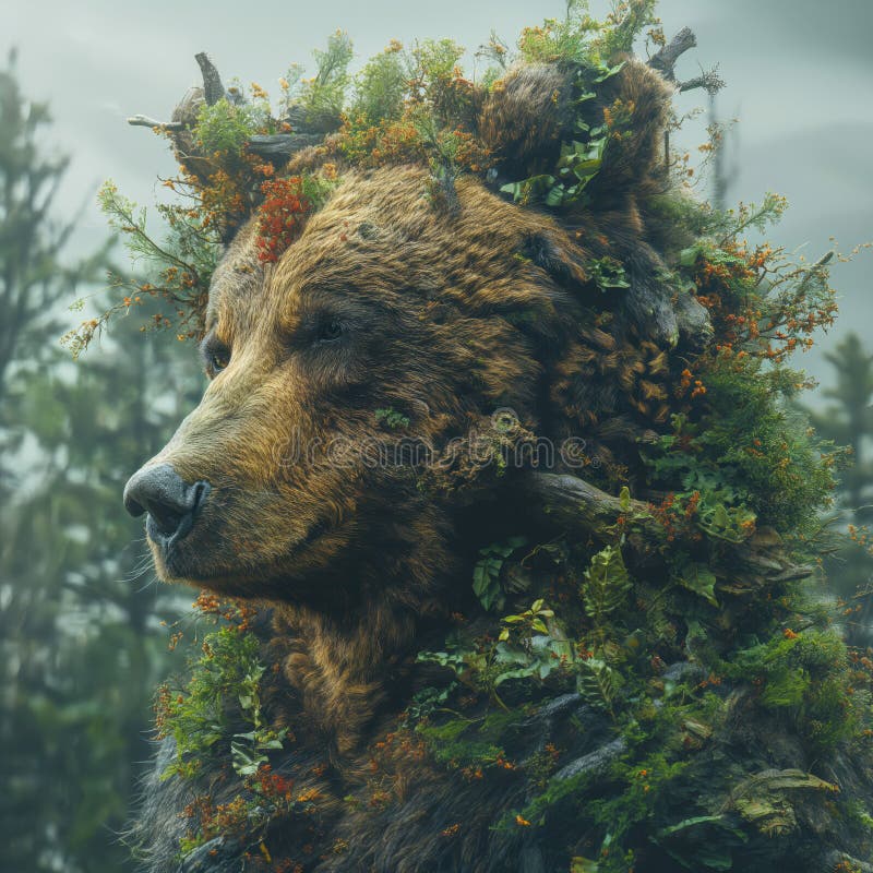 Bear Wallpaper. Bear Poster Stock Illustration - Illustration of wild ...