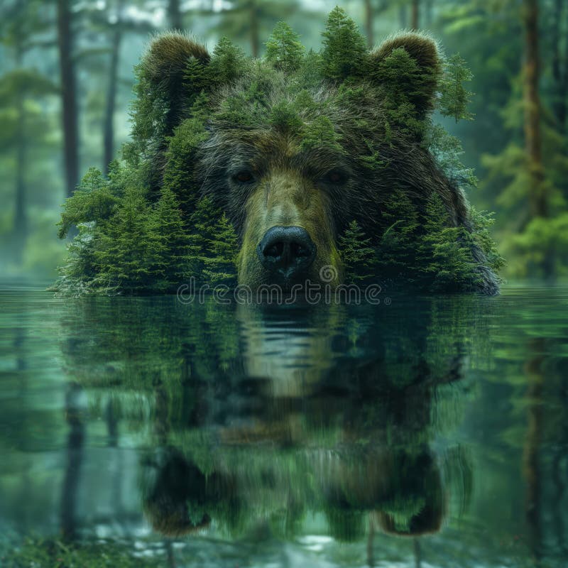 Bear Wallpaper. Bear Poster Stock Illustration - Illustration of bear ...