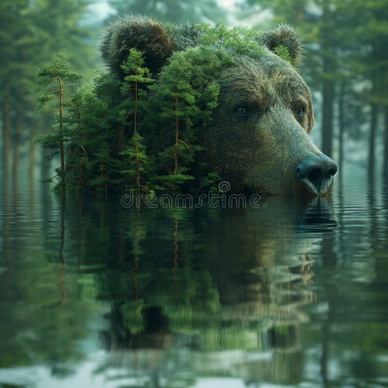 Bear Wallpaper. Bear Poster Stock Illustration - Illustration of ...