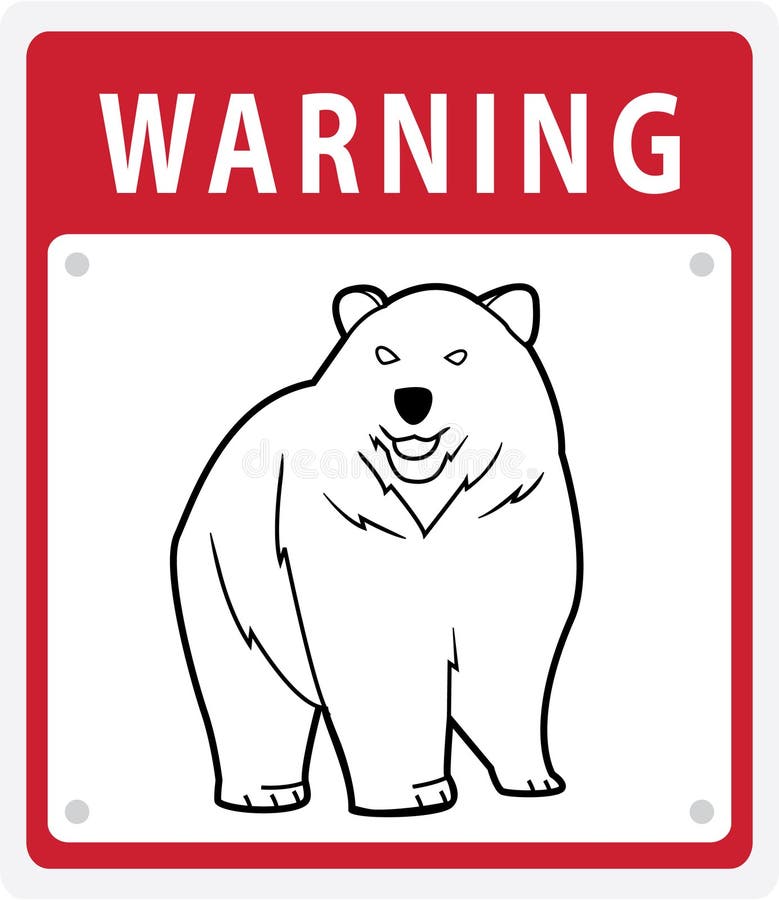 Bear Warning Red Sign Board Illustration Design Stock Vector ...