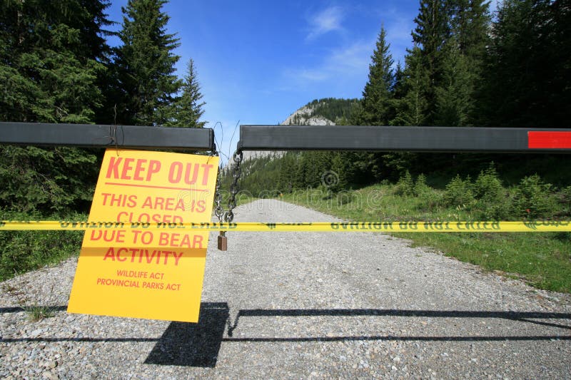 Bear Warning Sign stock image. Image of gravel, park - 10922565