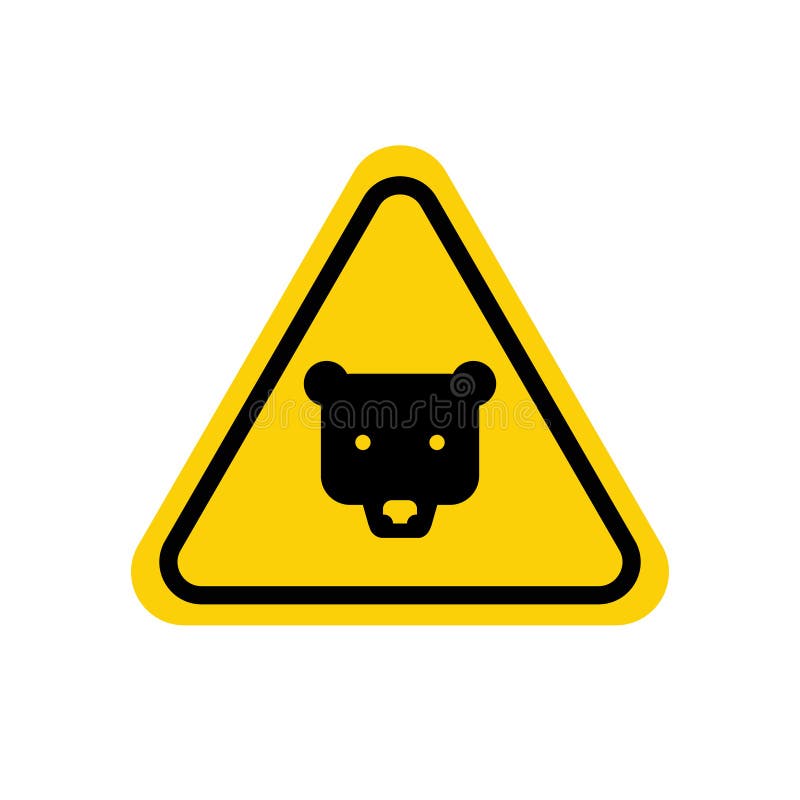 Bear Warning Sign Yellow. Predator Hazard Attention Symbol Stock Vector ...
