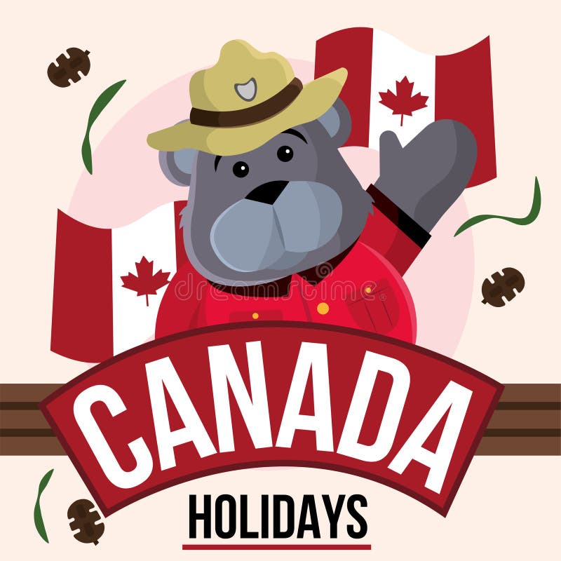 Bear waving flags Vector stock vector. Illustration of patriotic ...