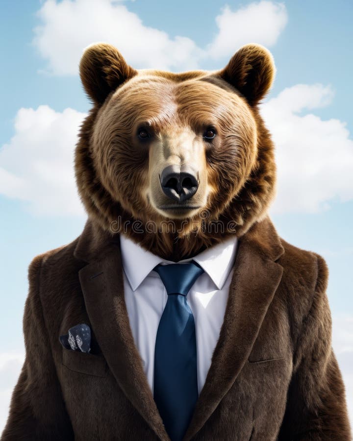 Bear Wearing Suit and Tie. Generative AI Stock Image - Image of animals ...