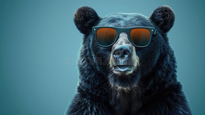 A Bear Wearing Sunglasses and a Hat Stock Image - Image of animals ...