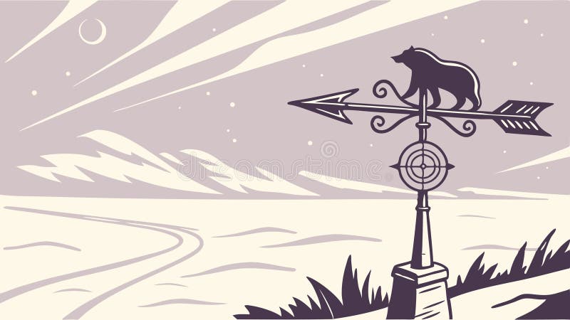 Bear Weathervane in Rural Landscape Setting, Vector Design Generative ...