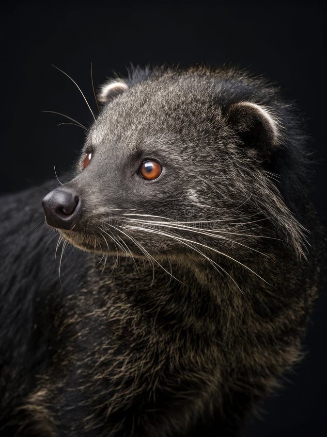 Bearcat Binturong Showcases Subtle Eye Glimmer in Captivating Front ...