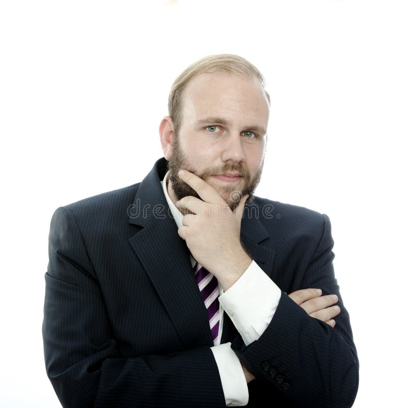 Beard Business Man Thinking Stock Photo - Image of manager, concept ...