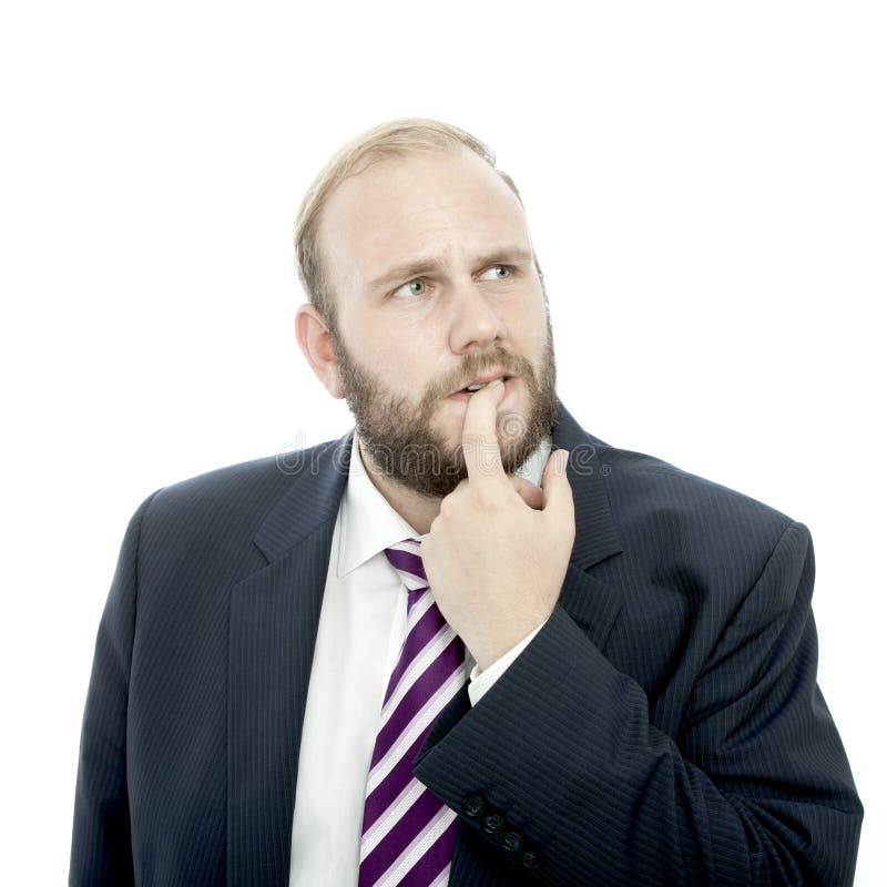Beard Business Man is Thinking and Unsure Stock Photo - Image of face ...
