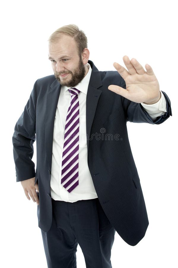 Beard Business Man Unsuspecting White Background Stock Photo - Image of ...
