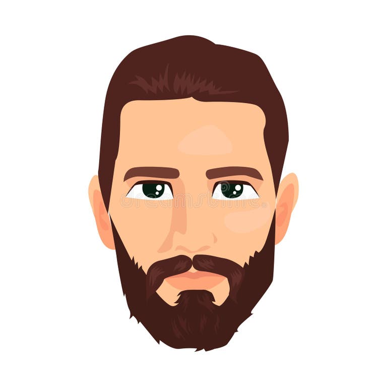 Beard Face Icon. Colored Vector Element from Beards Collection. Creative Beard Face Icon for Web ...