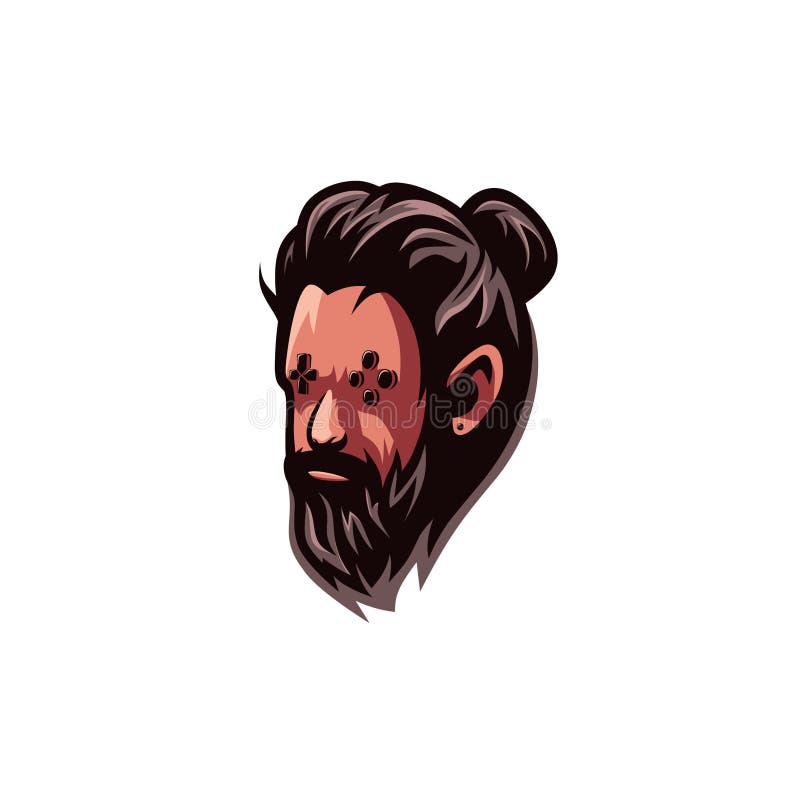 Beard Gaming Mascot Team Vector Design Illustration Stock Vector ...