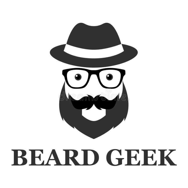 Beard Geek Logo Illustration Design Stock Vector - Illustration of ...