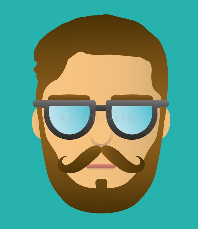 Beard Hipster Head Portrait Stock Illustration - Illustration of ...
