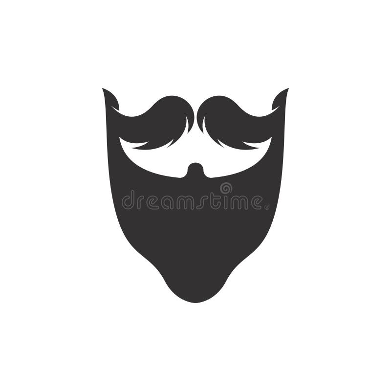 Beard Icon Logo and Mustache Vector Stock Vector - Illustration of ...