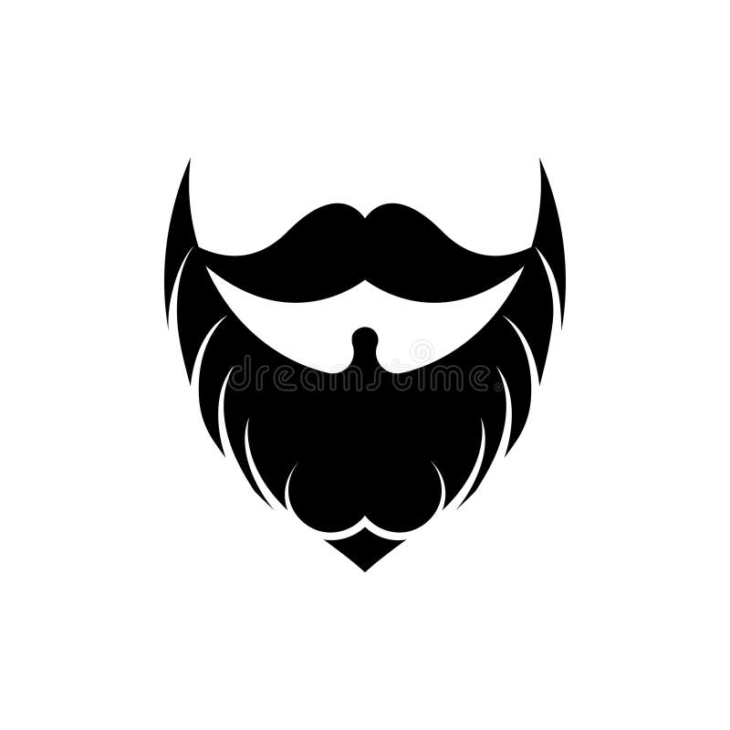 Beard Icon Logo and Mustache Vector Stock Vector - Illustration of ...
