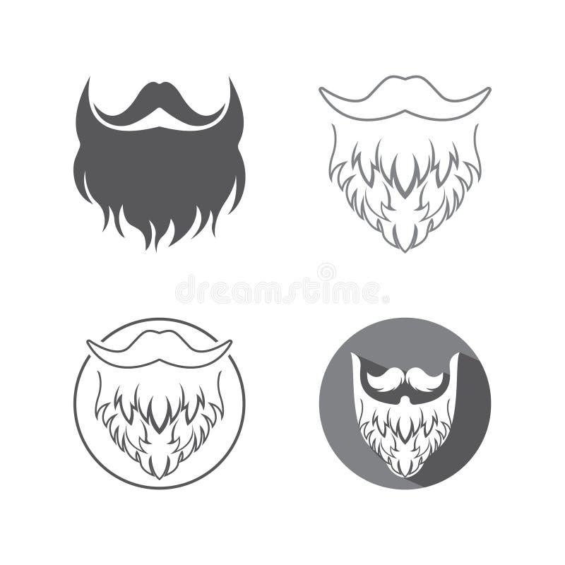 Beard Icon Logo and Mustache Vector Stock Vector - Illustration of male ...
