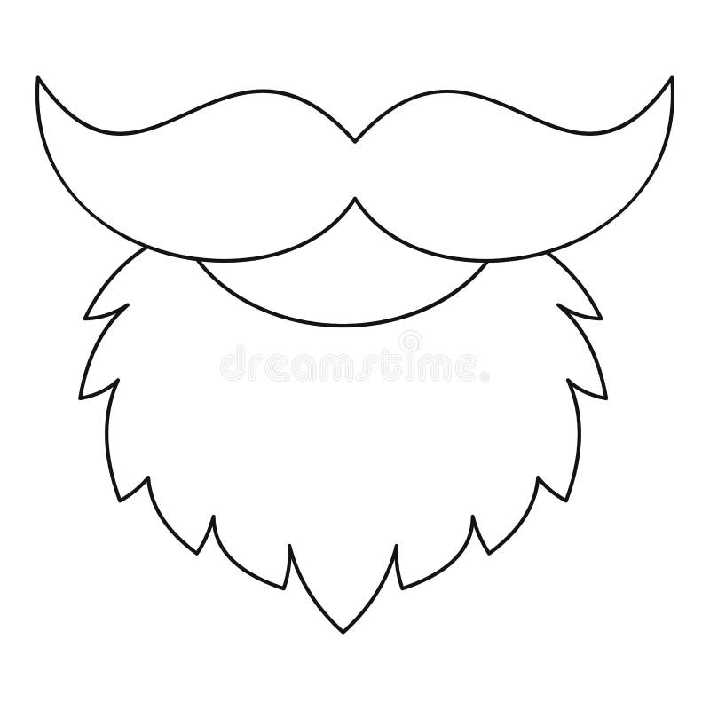 Beard icon , outline style stock vector. Illustration of tradition ...
