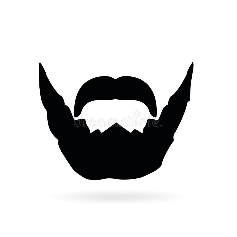 Black Mustache and Beard Icon Isolated on White Background. Barbershop ...