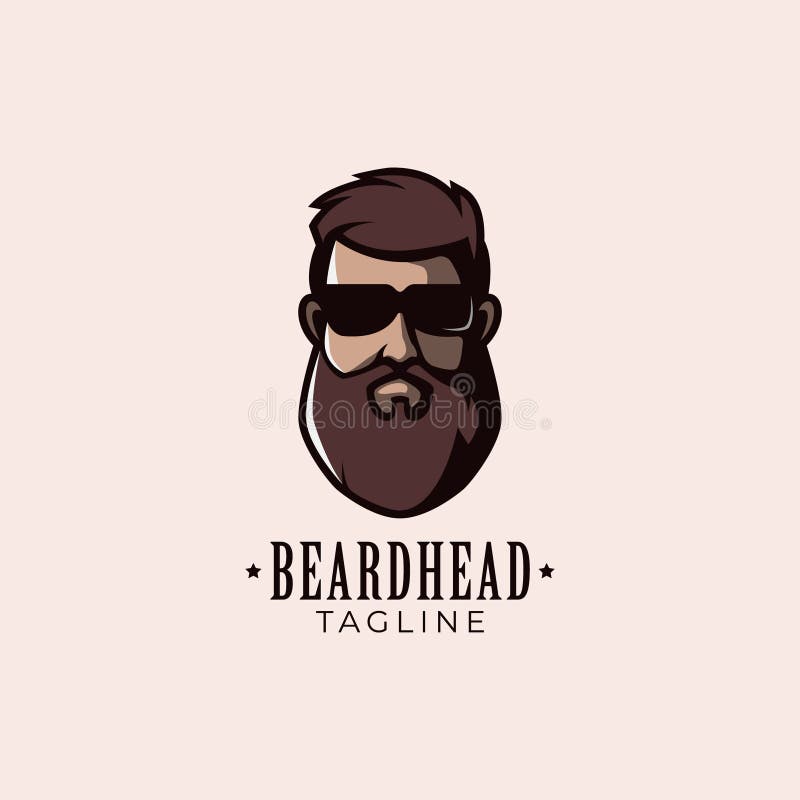 Beard Man Character Logo Template Stock Vector - Illustration of ...