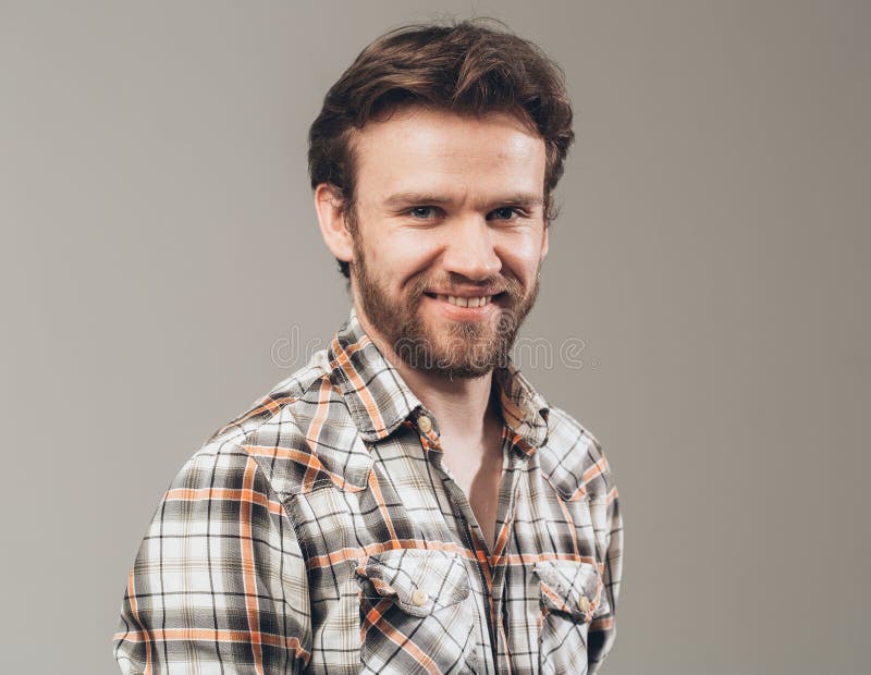 Beard Man Portrait Happy Good Close Up Stock Photo - Image of concept ...