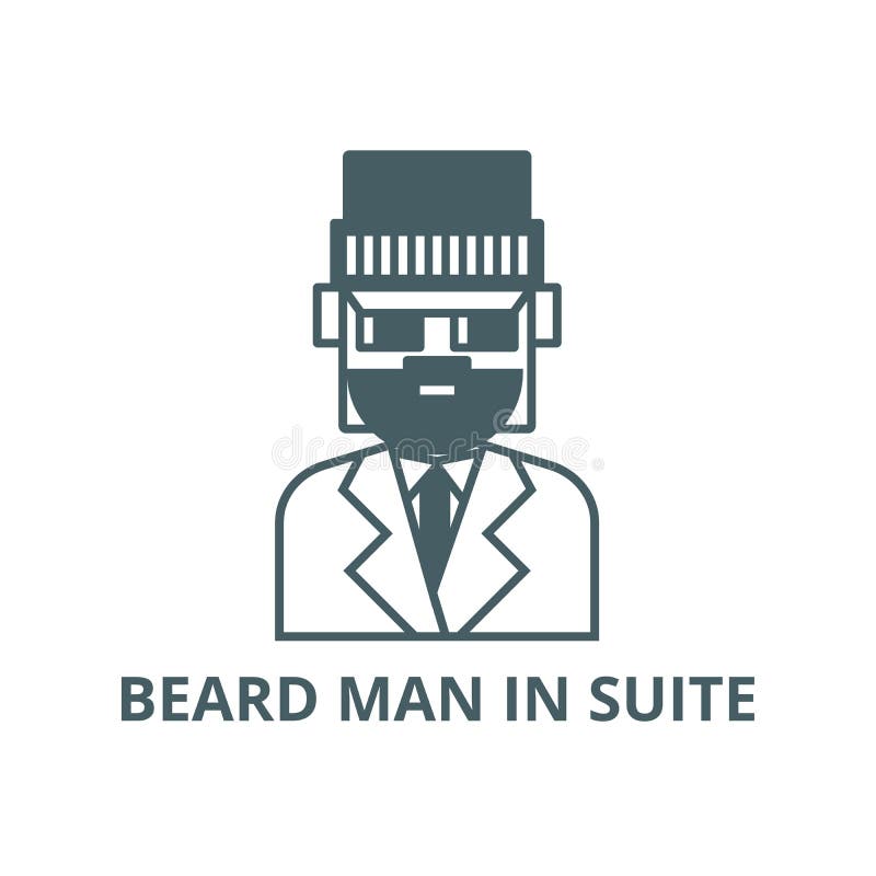 Beard Man Line Icon Concept. Beard Man Flat Vector Symbol, Sign ...