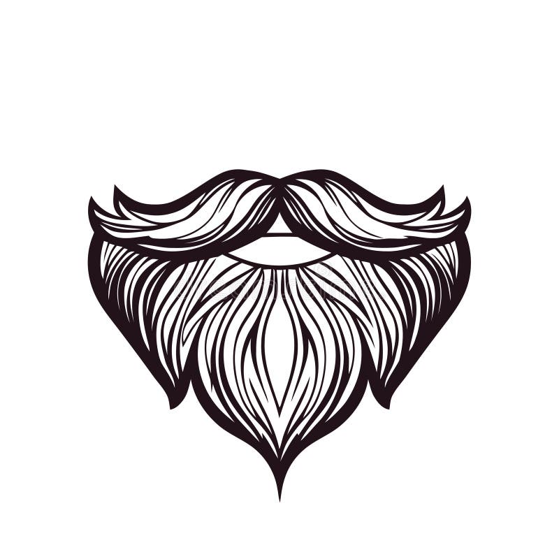 Beard and Mustache. Hand Drawn Male Beard and Mustache Stock Vector ...