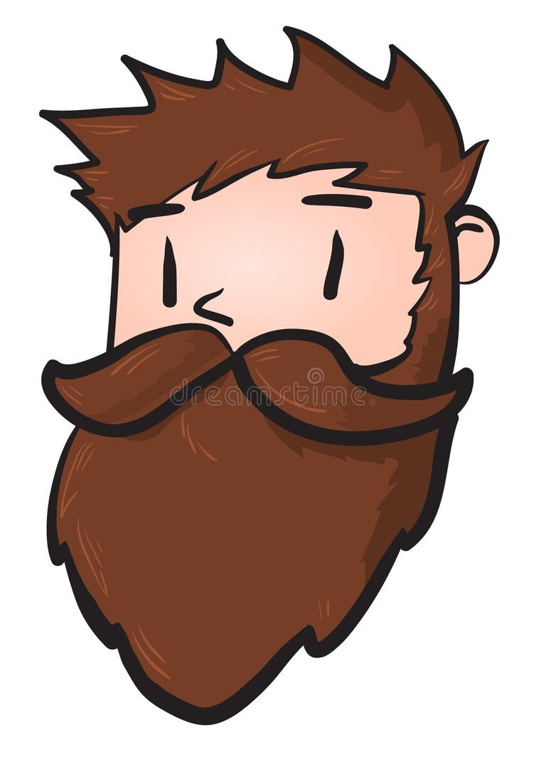 Male Beard Long Hair Cartoon Character Stock Illustrations – 581 Male ...