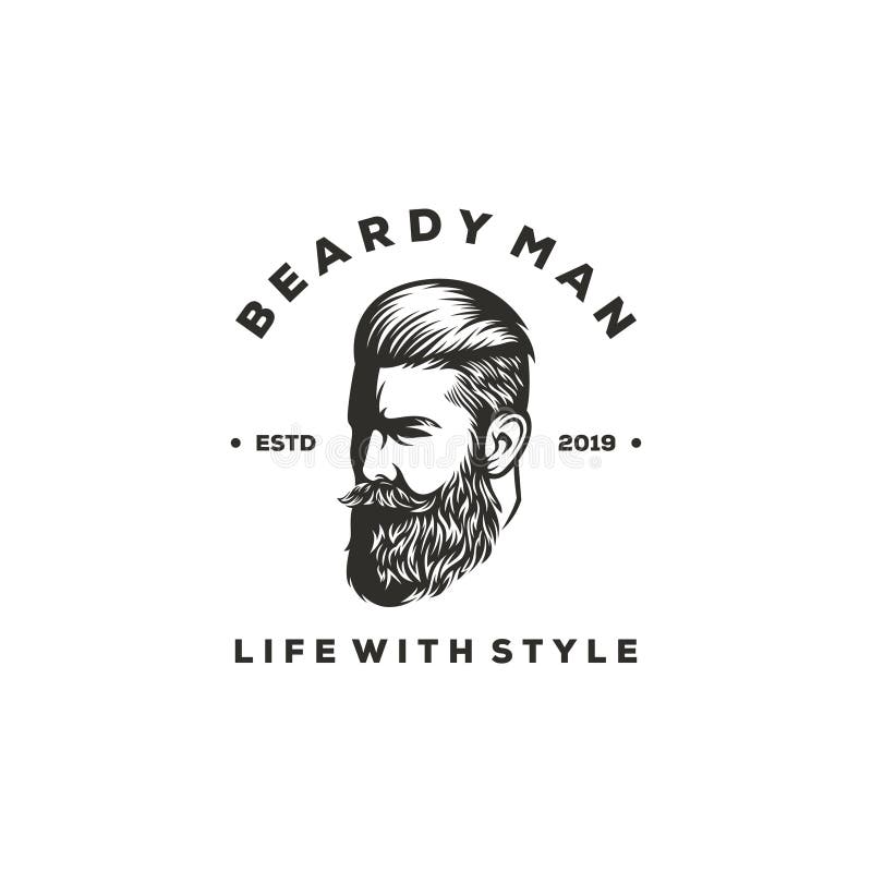 Beard vintage man logo stock illustration. Illustration of character ...