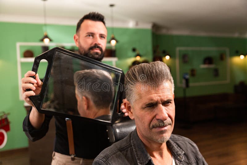 Barber shows hairstyle man stock photo. Image of adult - 173204922 Barber shows hairstyle man stock photo. Image of adult - 173204922