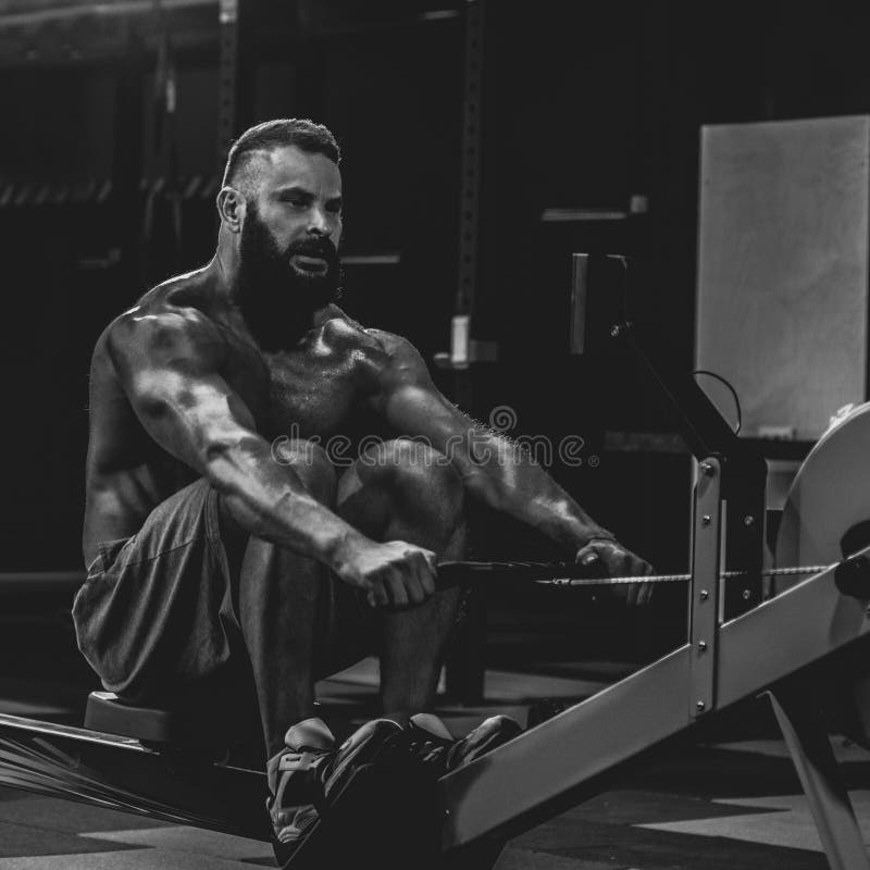 Bearded Bodybuilder Training Stock Image - Image of power, healthy ...